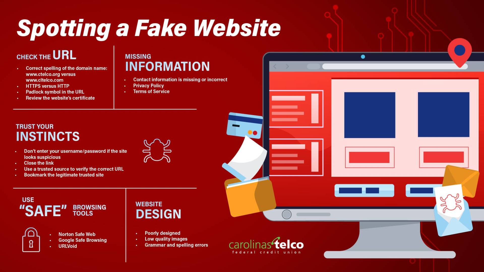 Spotting a Fake Website - Carolinas Telco Federal Credit Union